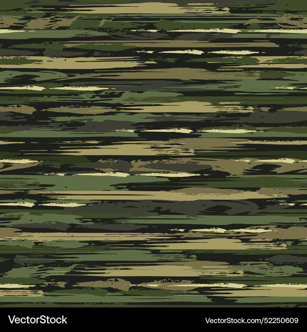 Grunge green camo pattern with horizontal stripes Vector Image