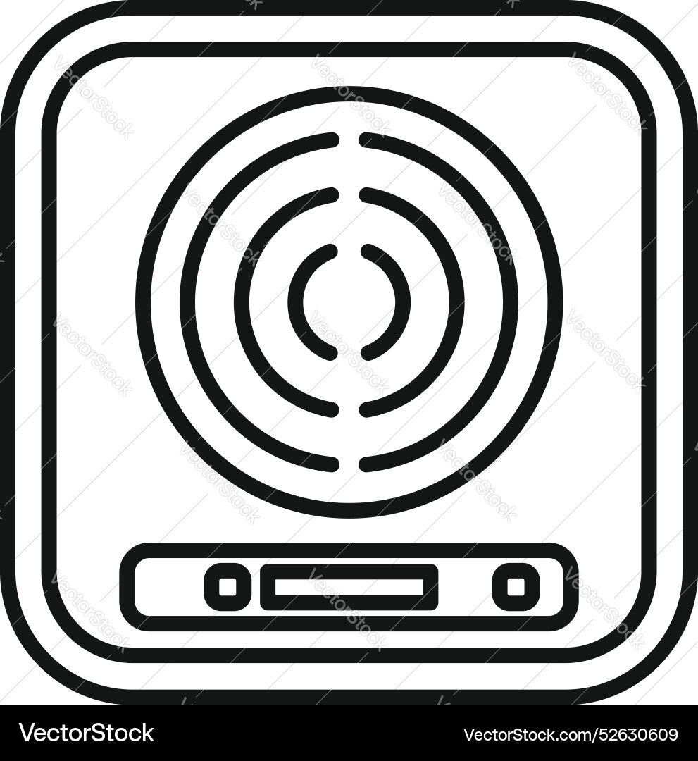 Modern induction cooker panel with touch control Vector Image