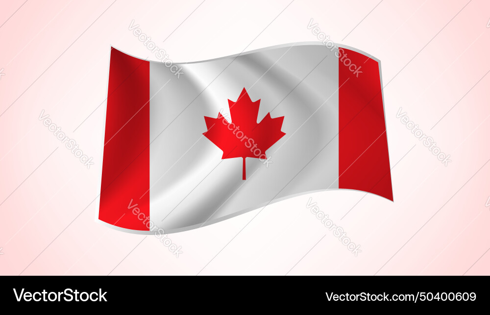 National flag of canada - waving Royalty Free Vector Image