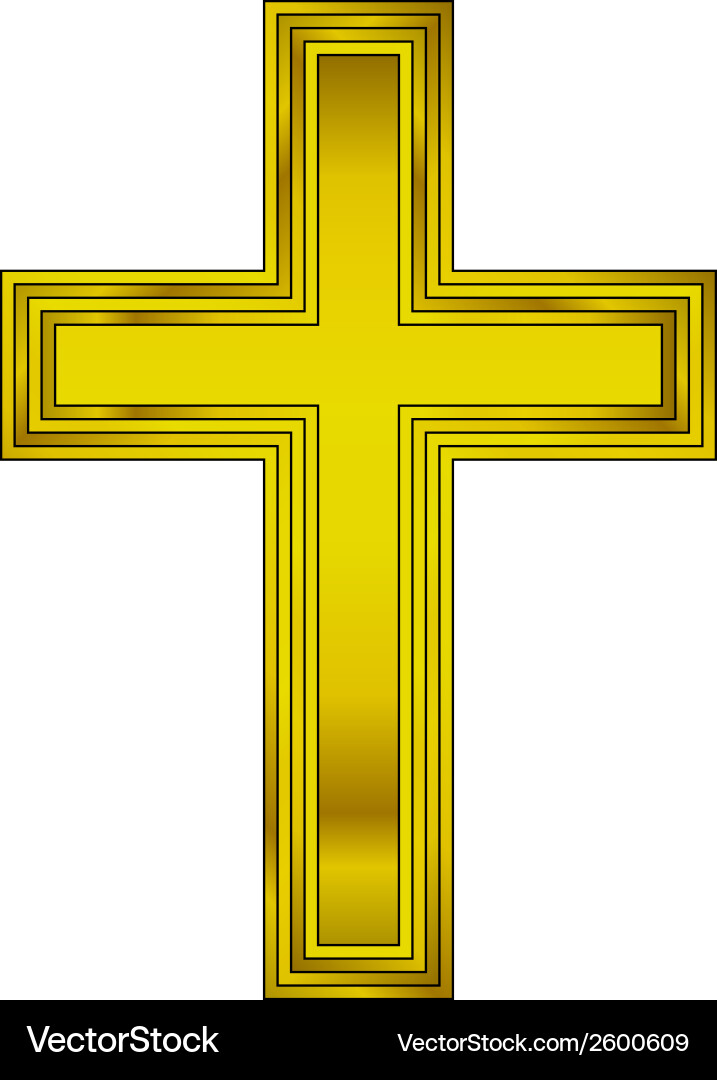 Religious gold cross Royalty Free Vector Image