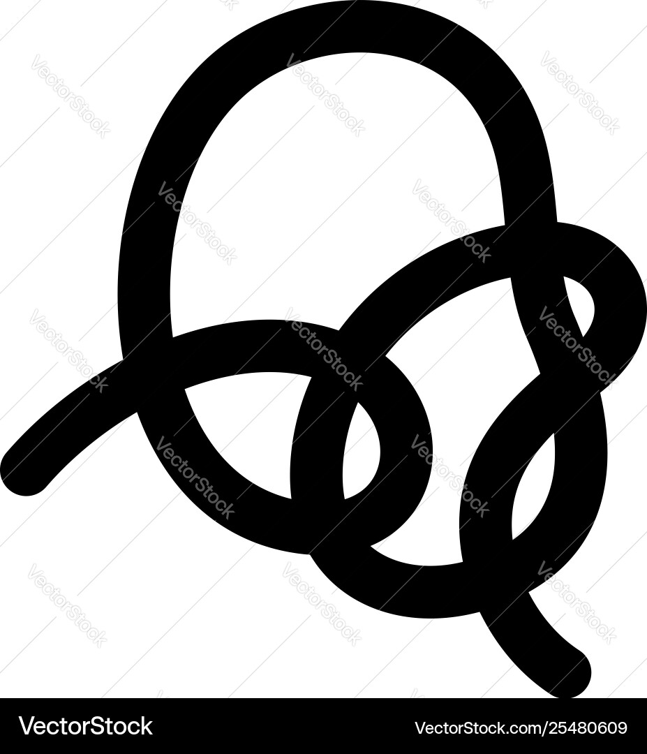 Rope loop untied knot Royalty Free Vector Image