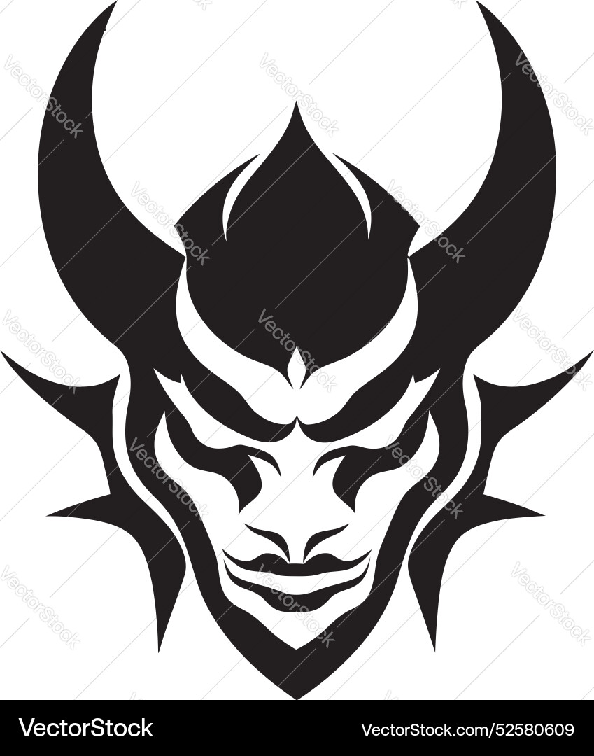 Samurai specter black emblem of ancient masked Vector Image