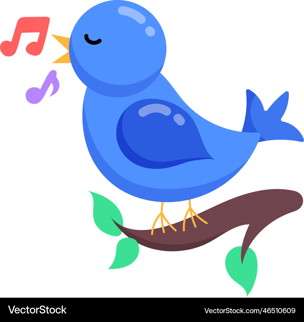 Singing bird Royalty Free Vector Image - VectorStock
