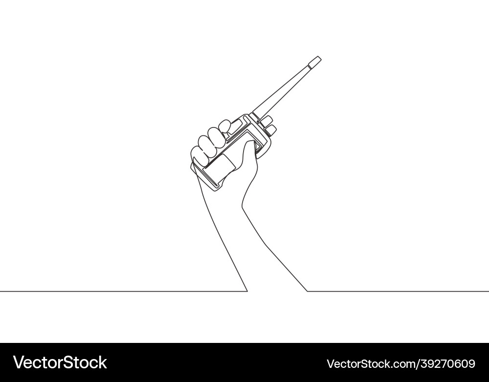 Single Line Walkie Talkie Drawing Royalty Free Vector Image