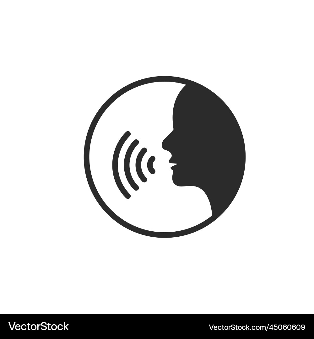 Speak voice icon person talk speech wave Vector Image