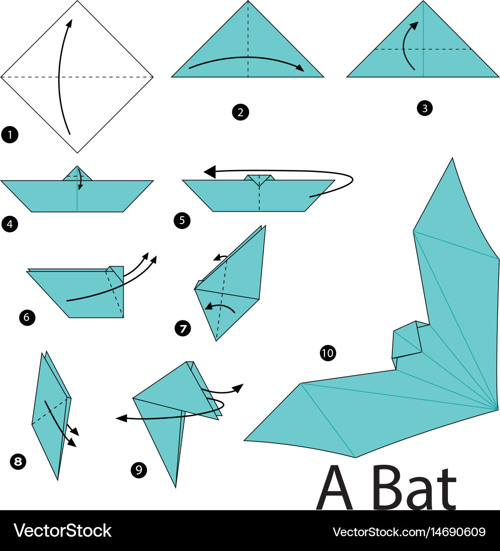 Step by instructions how to make origami Vector Image