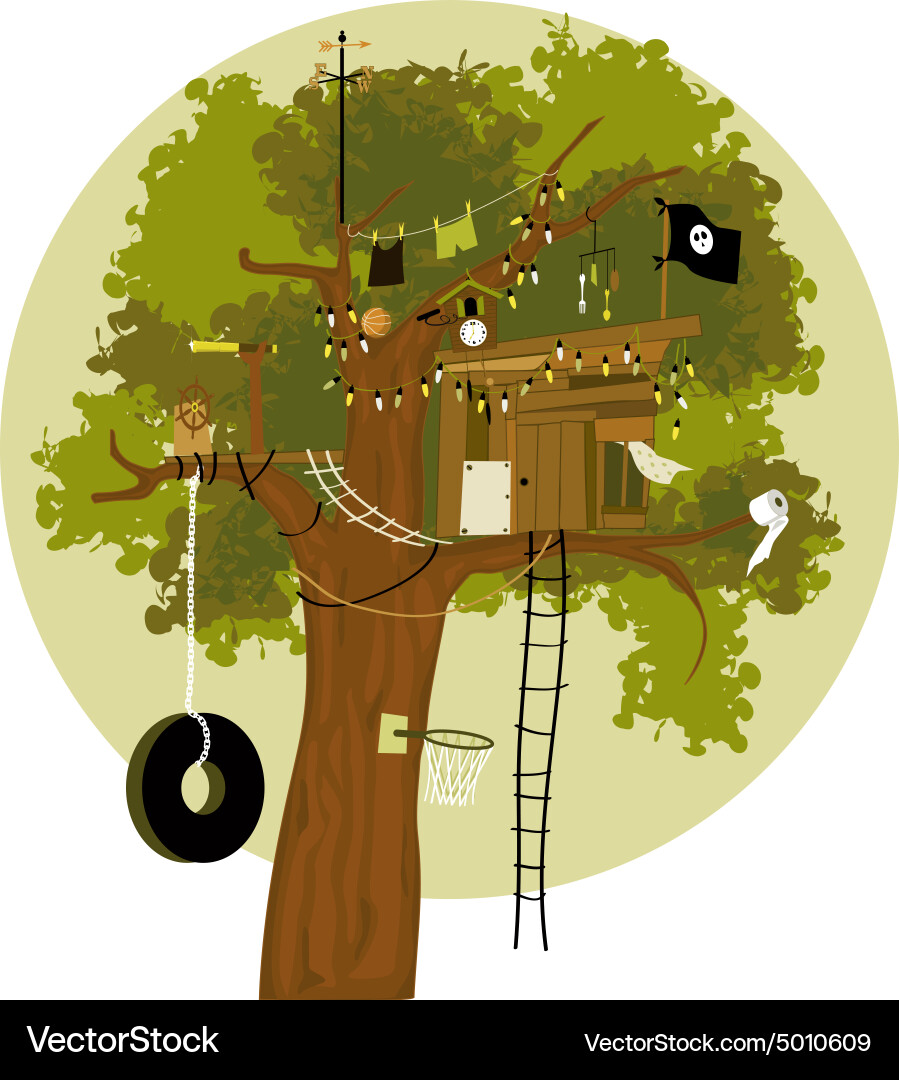 Tree house Royalty Free Vector Image - VectorStock