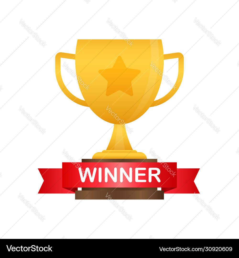 Winner cup banner congratulations triumph prize Vector Image
