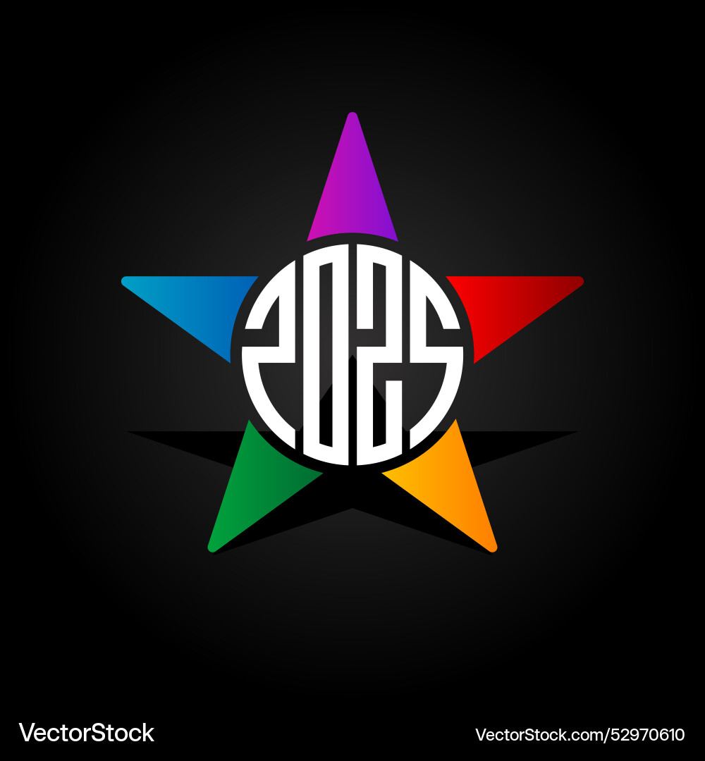 2025 star-shaped logo radiates diversity Vector Image