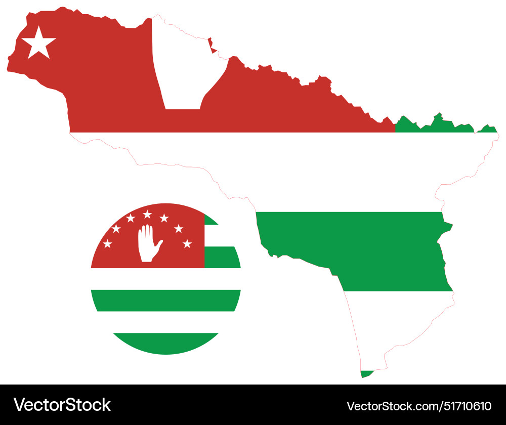 Abkhazia map and flag Royalty Free Vector Image