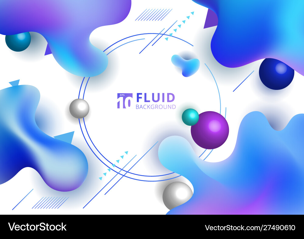 Abstract fluid blue gradient color irregular Vector Image