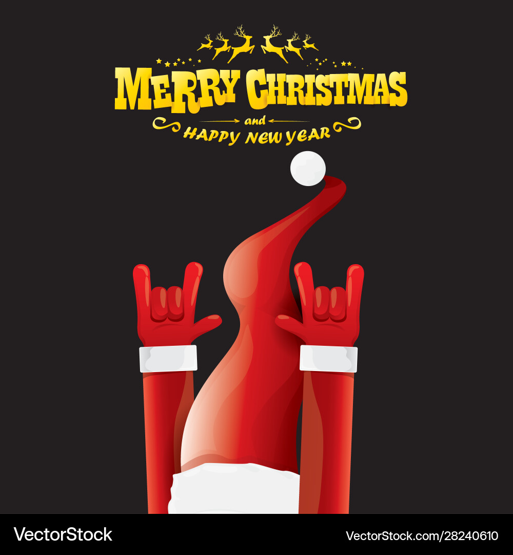 Cartoon santa claus rock n roll style Royalty Free Vector