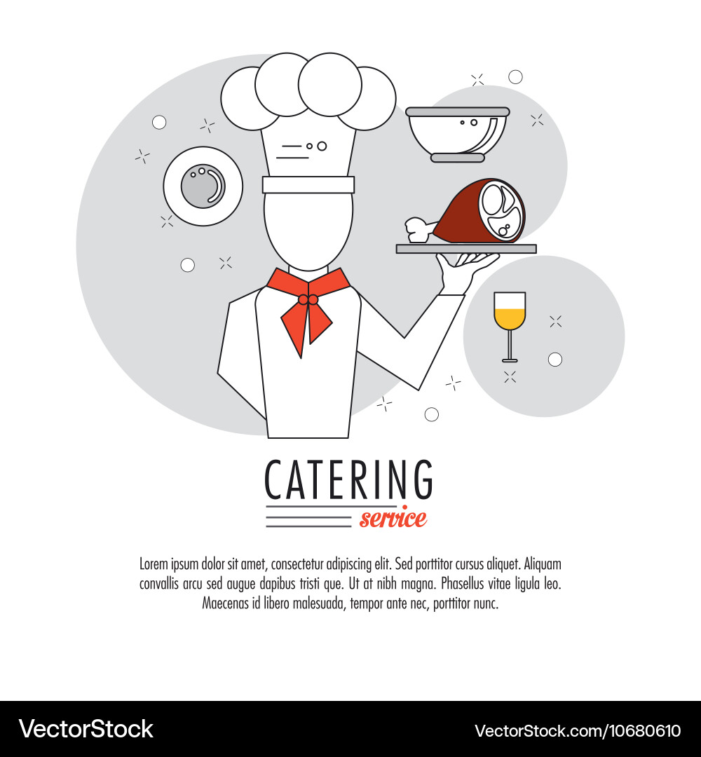 Catering-Service Restaurant und Menü-Design Vektorbild