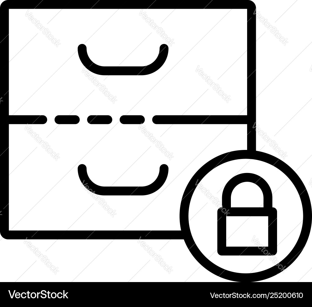 Closed archive icon outline style Royalty Free Vector Image