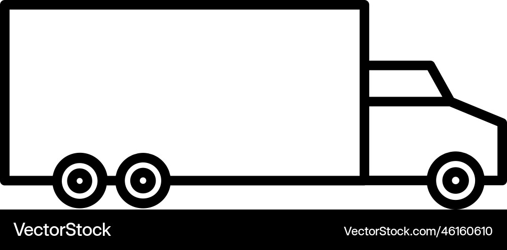Container LKW Transport Icons mit schwarz Vektorbild