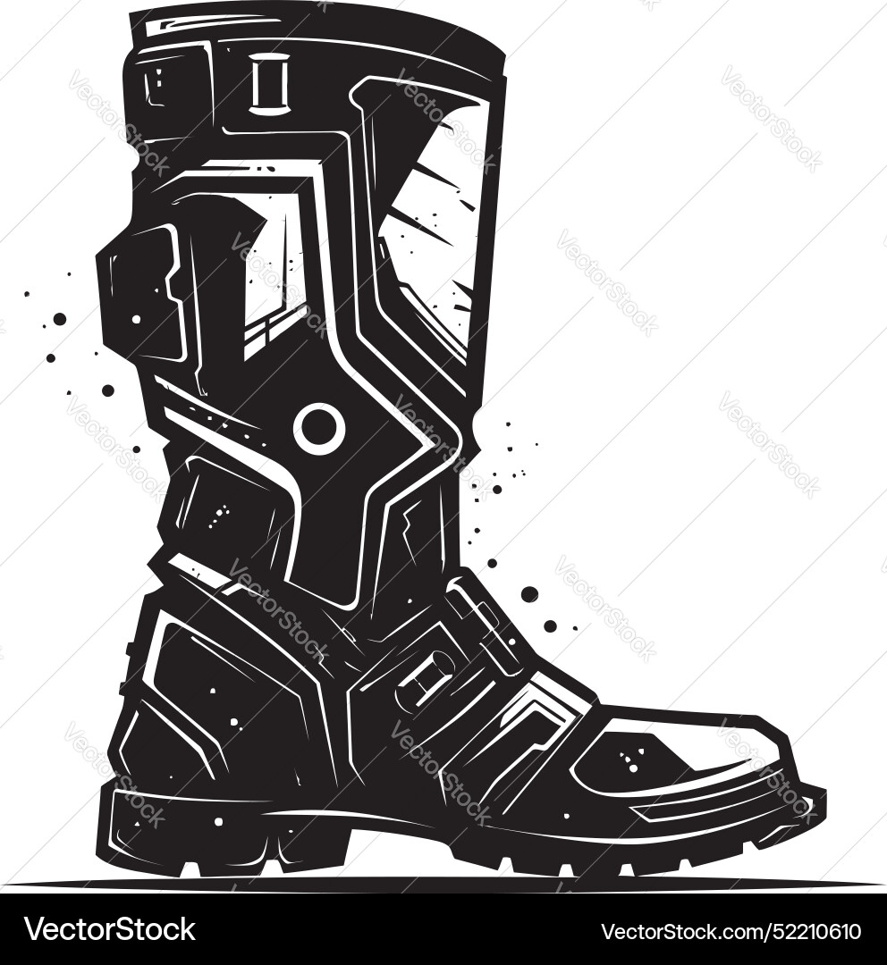 Digital dash black logo icon of hi tech boots Vector Image