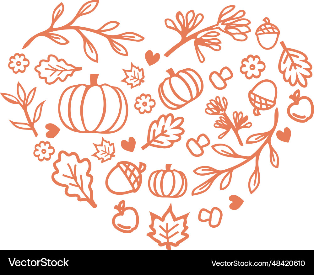 Fall heart Royalty Free Vector Image - VectorStock