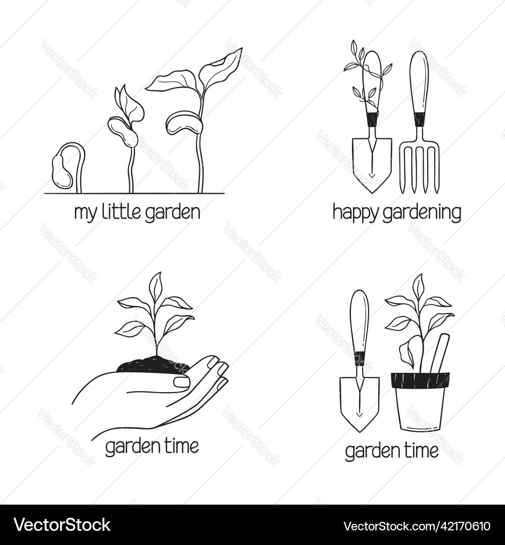 Gardening set Royalty Free Vector Image - VectorStock