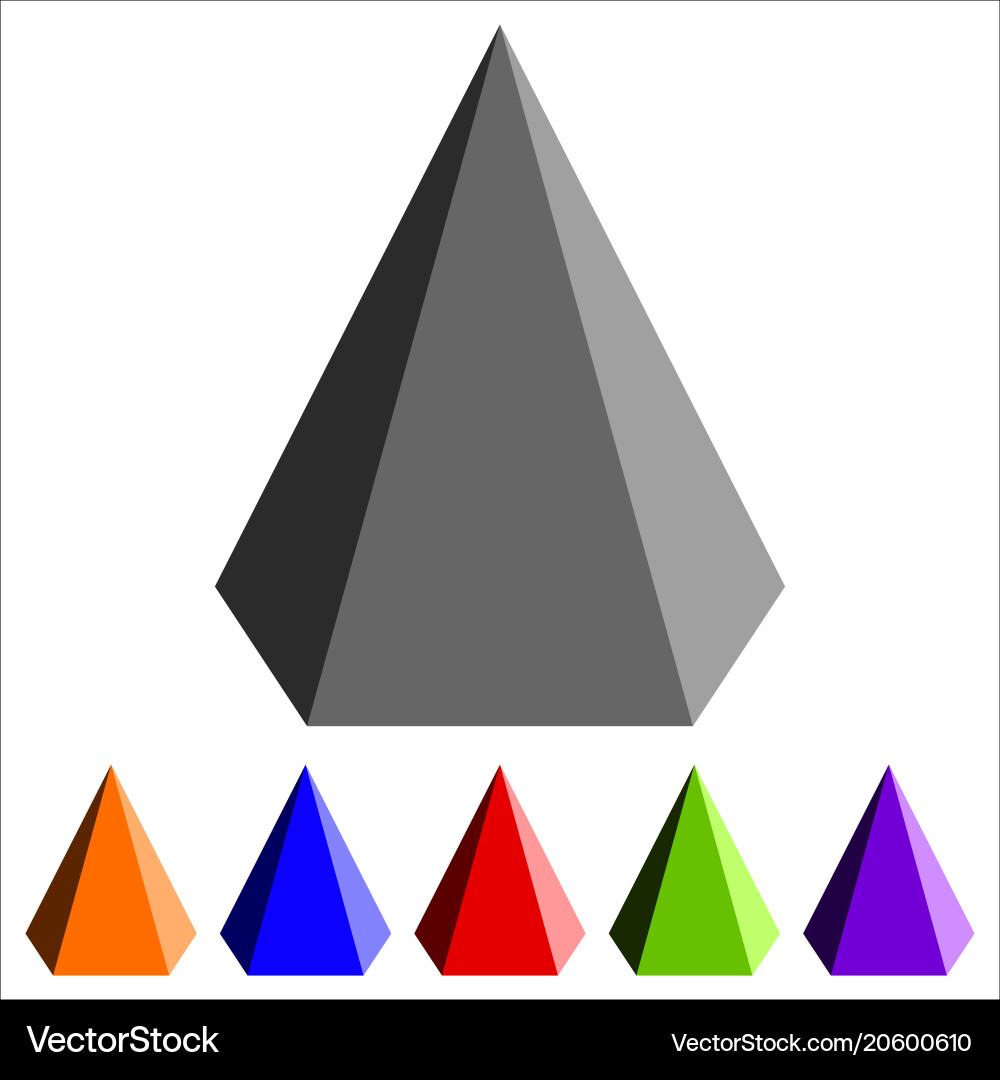 Geometric pyramid shape Royalty Free Vector Image