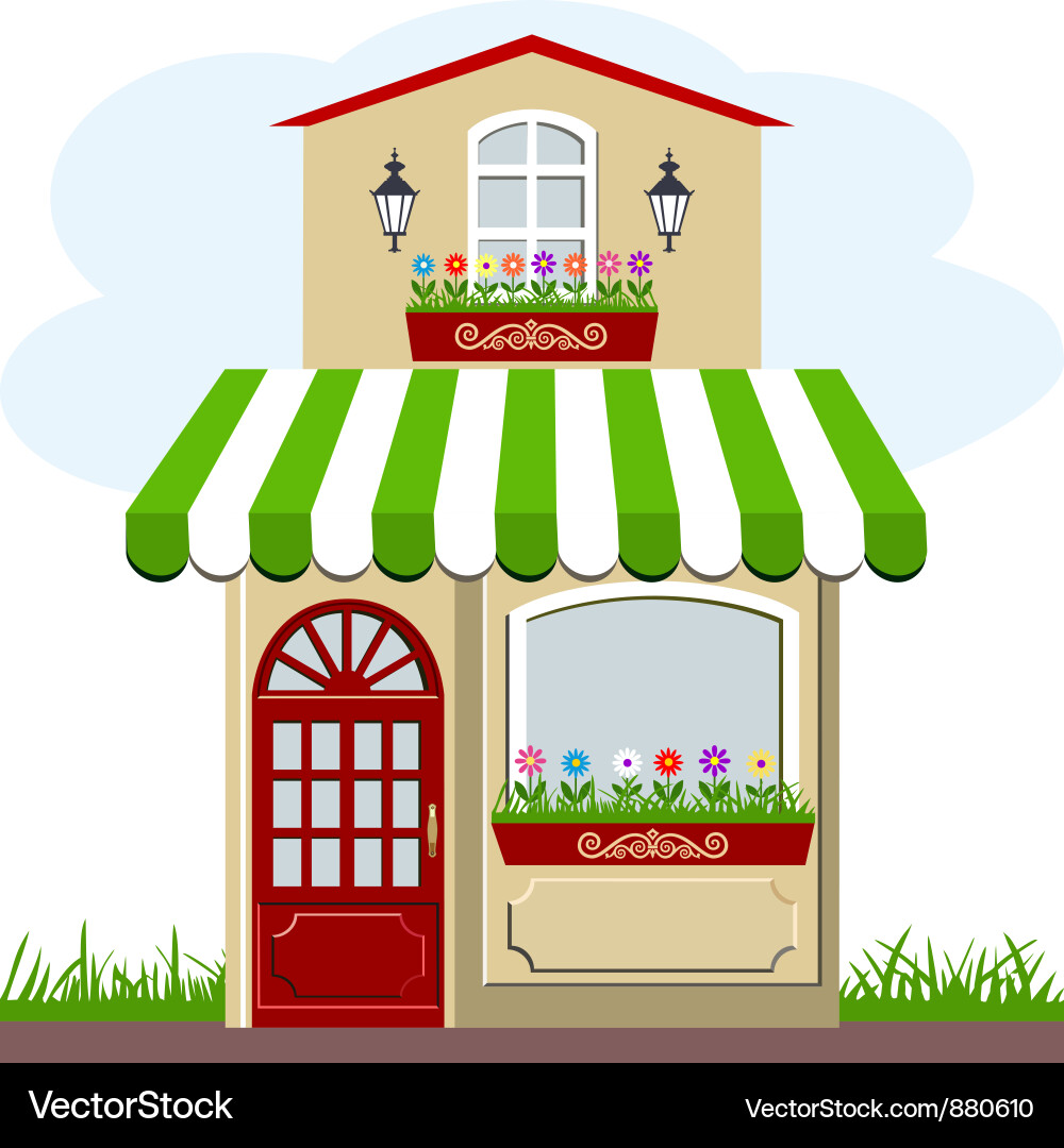 House and store Royalty Free Vector Image - VectorStock