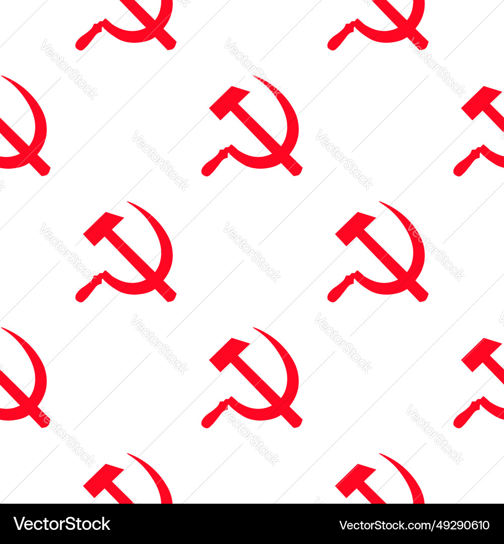 Image of a sickle and hammer communist pattern Vector Image