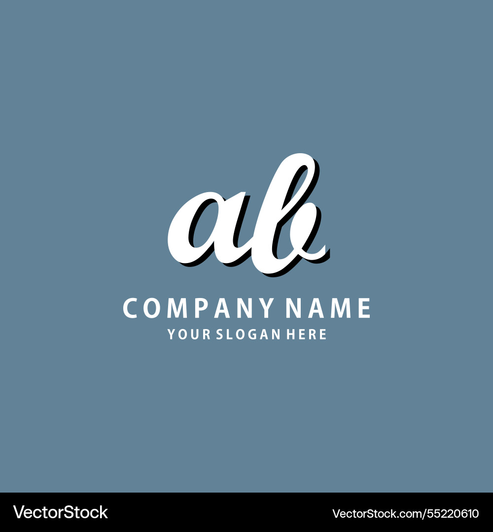 Letter ab elegant handwriting Royalty Free Vector Image