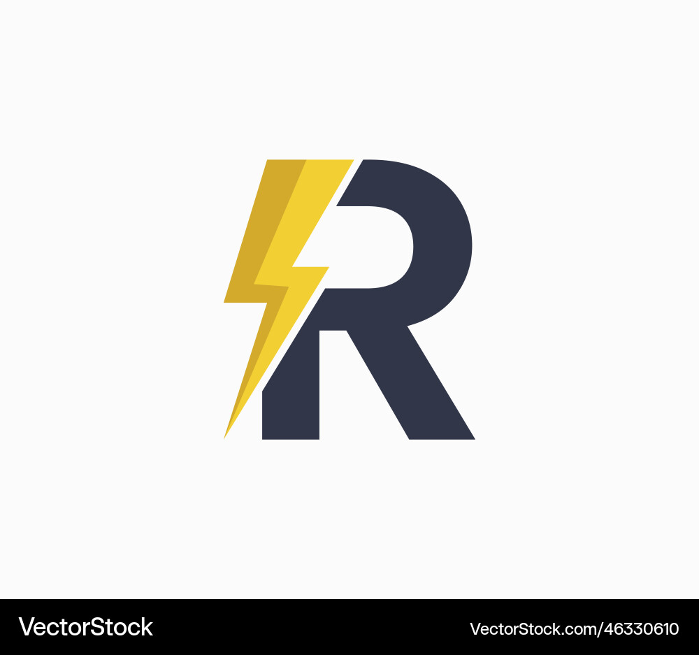 R energy logo or letter electric Royalty Free Vector Image