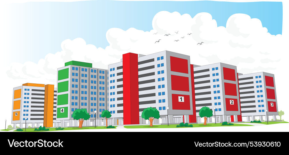Singapore HDB Flats Royalty Free Vector Image - VectorStock