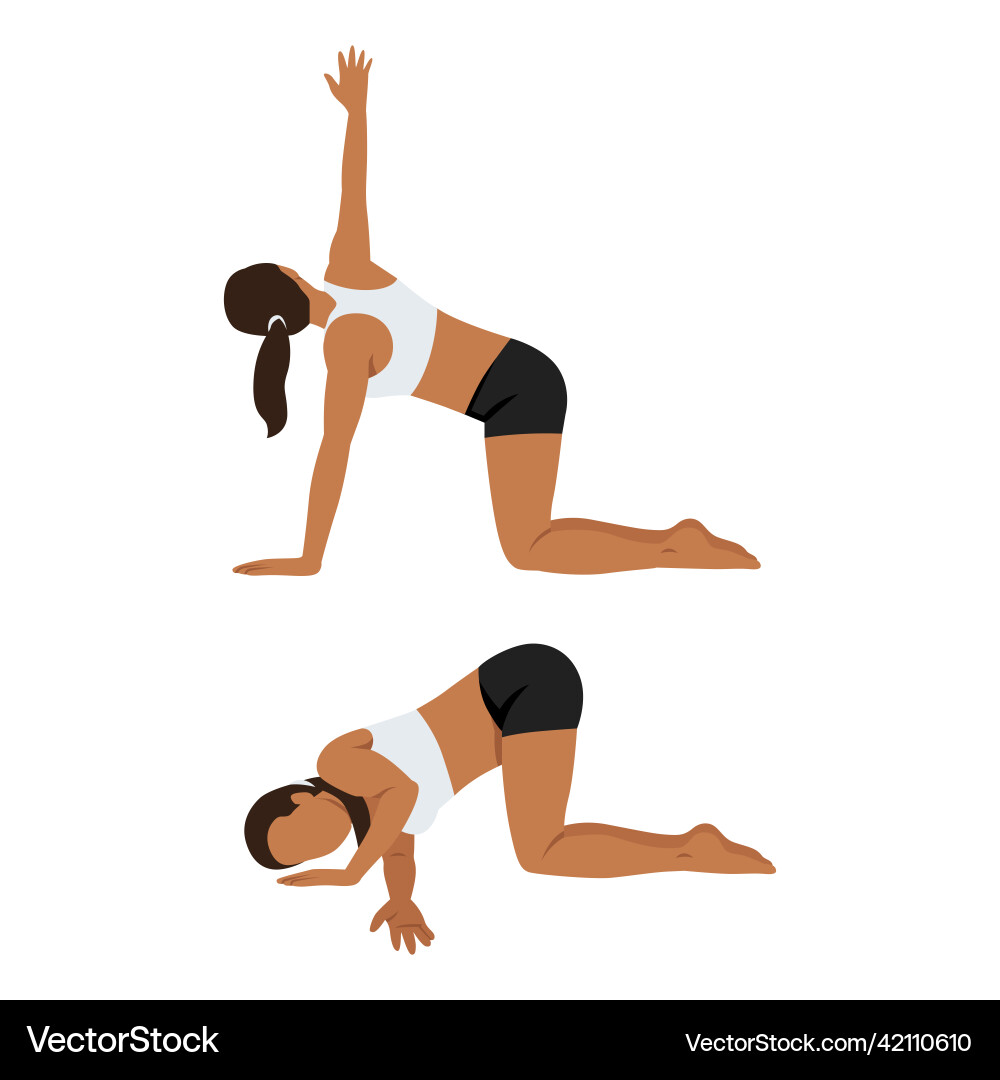 Thread the needle or parsva balasana stretch Vector Image