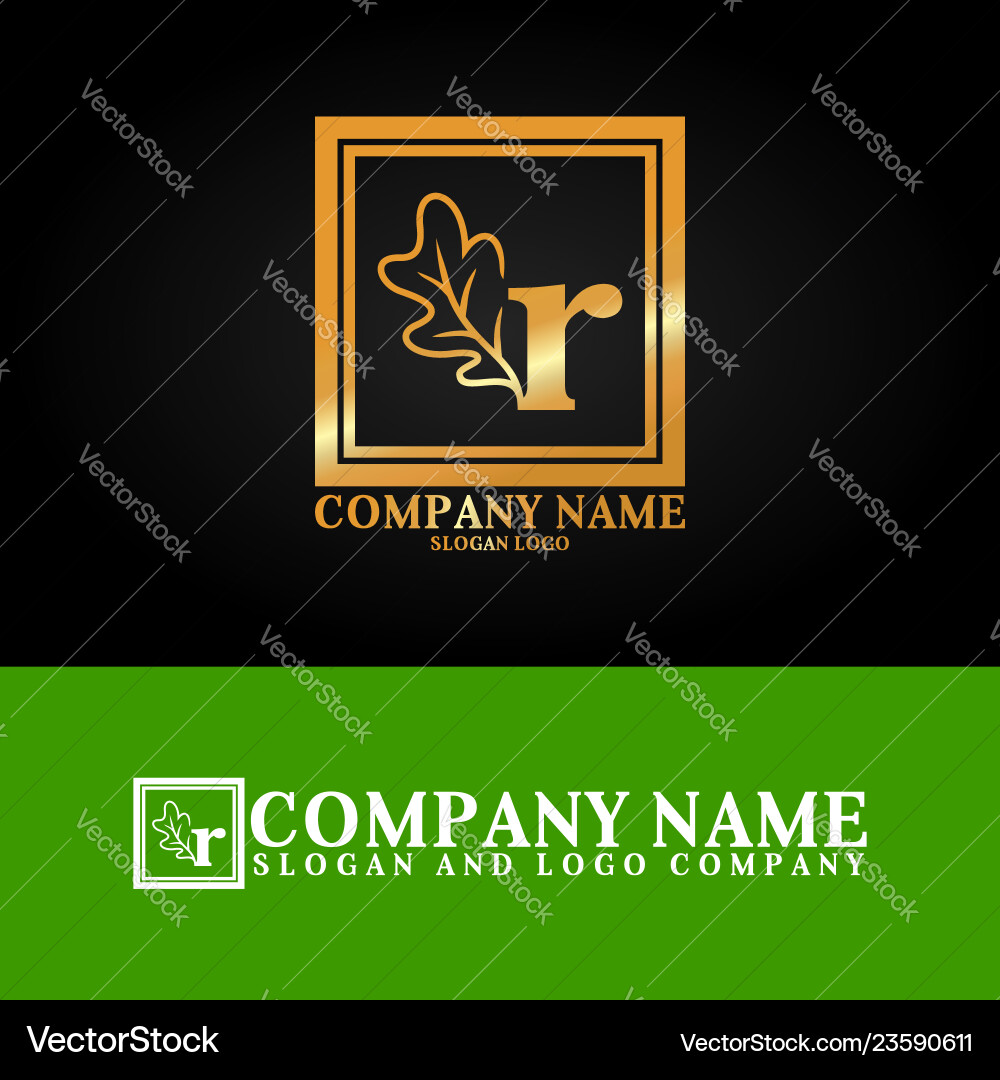 03 oak letter r Royalty Free Vector Image - VectorStock
