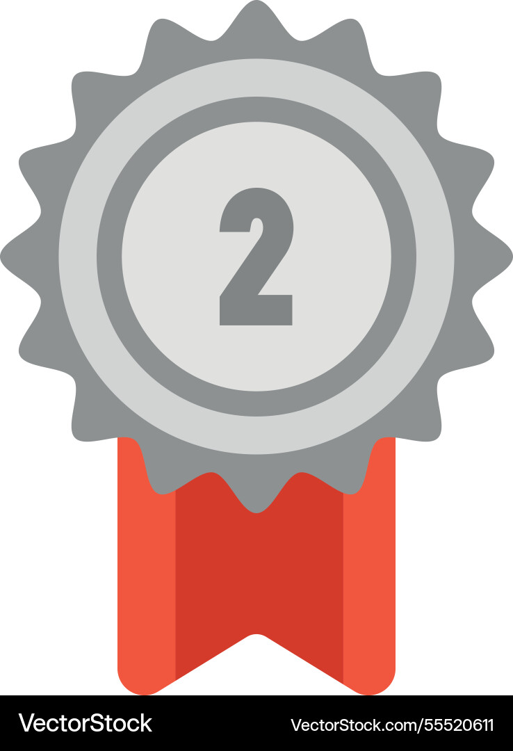 2nd place ribbon icon Royalty Free Vector Image