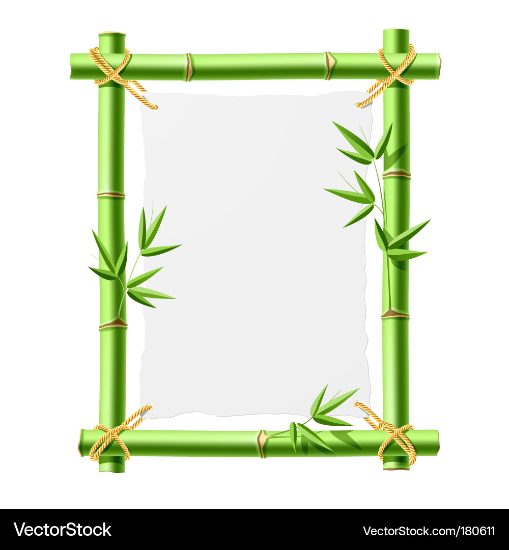 Bamboo frame with blank paper Royalty Free Vector Image
