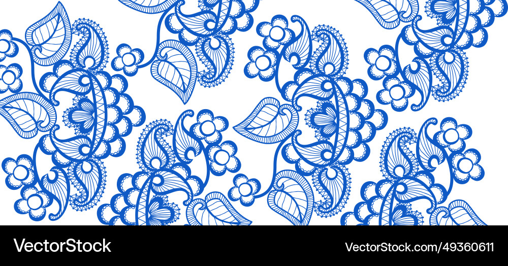 Blue flourish decorative seamless abstract Vector Image
