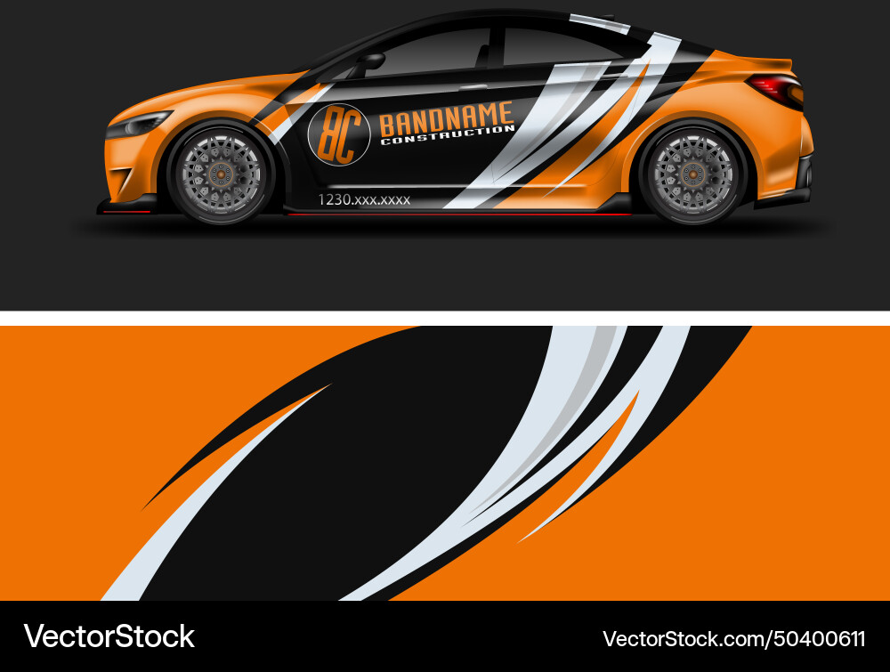 Car wrap design projects graphic Royalty Free Vector Image
