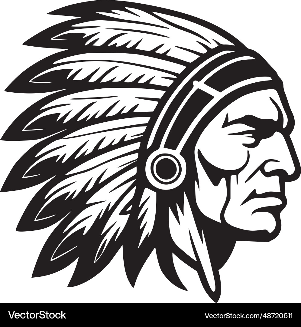 Chiefs black and white Royalty Free Vector Image