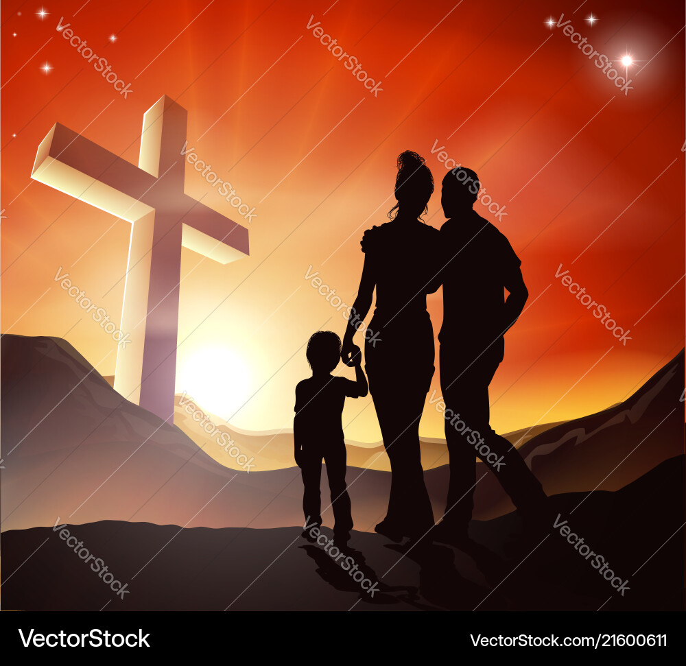 Christian family concept Royalty Free Vector Image