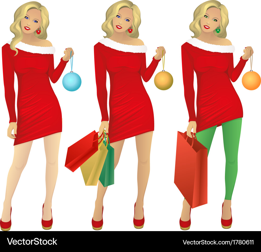 Christmas girl Royalty Free Vector Image - VectorStock