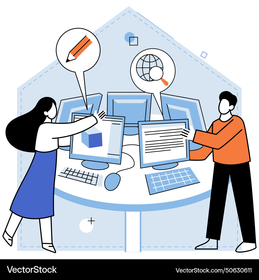 Computer lab innovation in technology empowers Vector Image