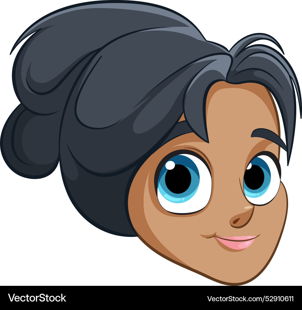 Cute princess with big blue eyes smiling Vector Image
