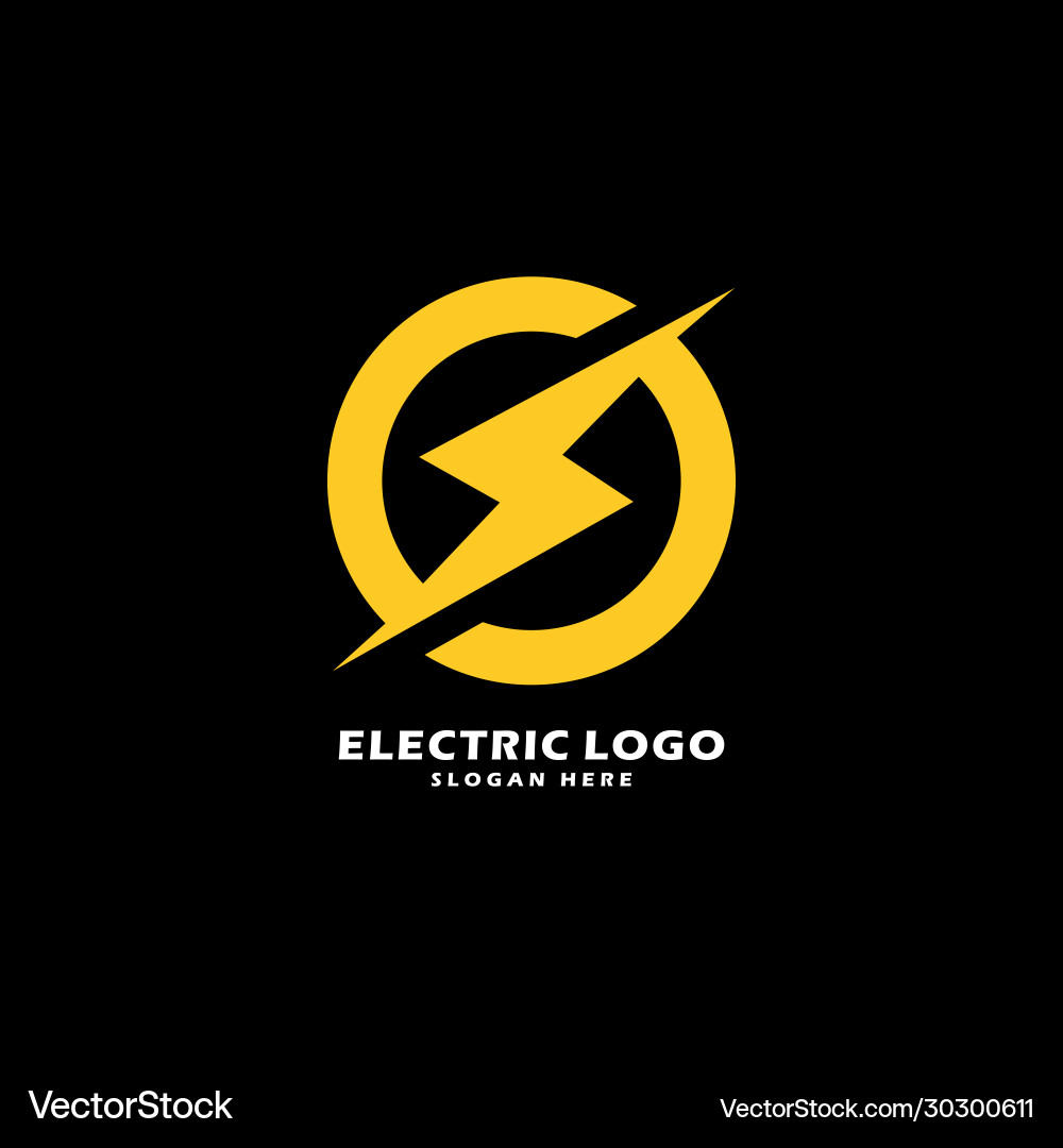 Electric power logo design element Royalty Free Vector Image