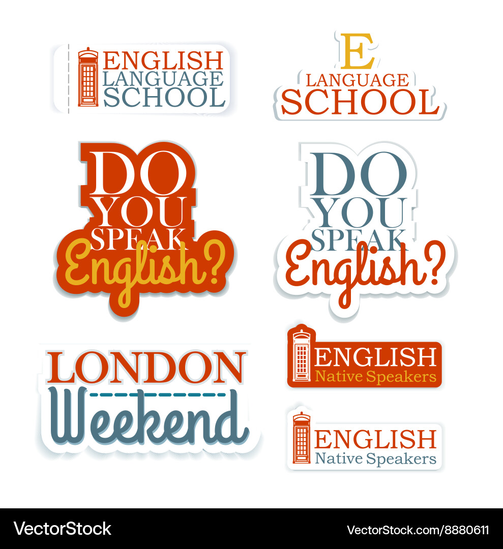 English language school Royalty Free Vector Image