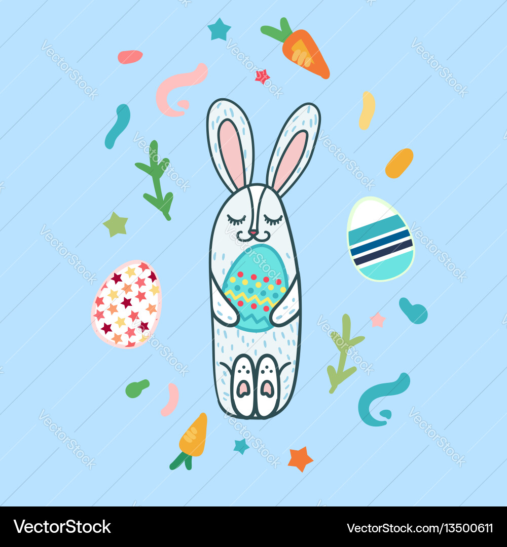Happy easter rabbit Royalty Free Vector Image - VectorStock