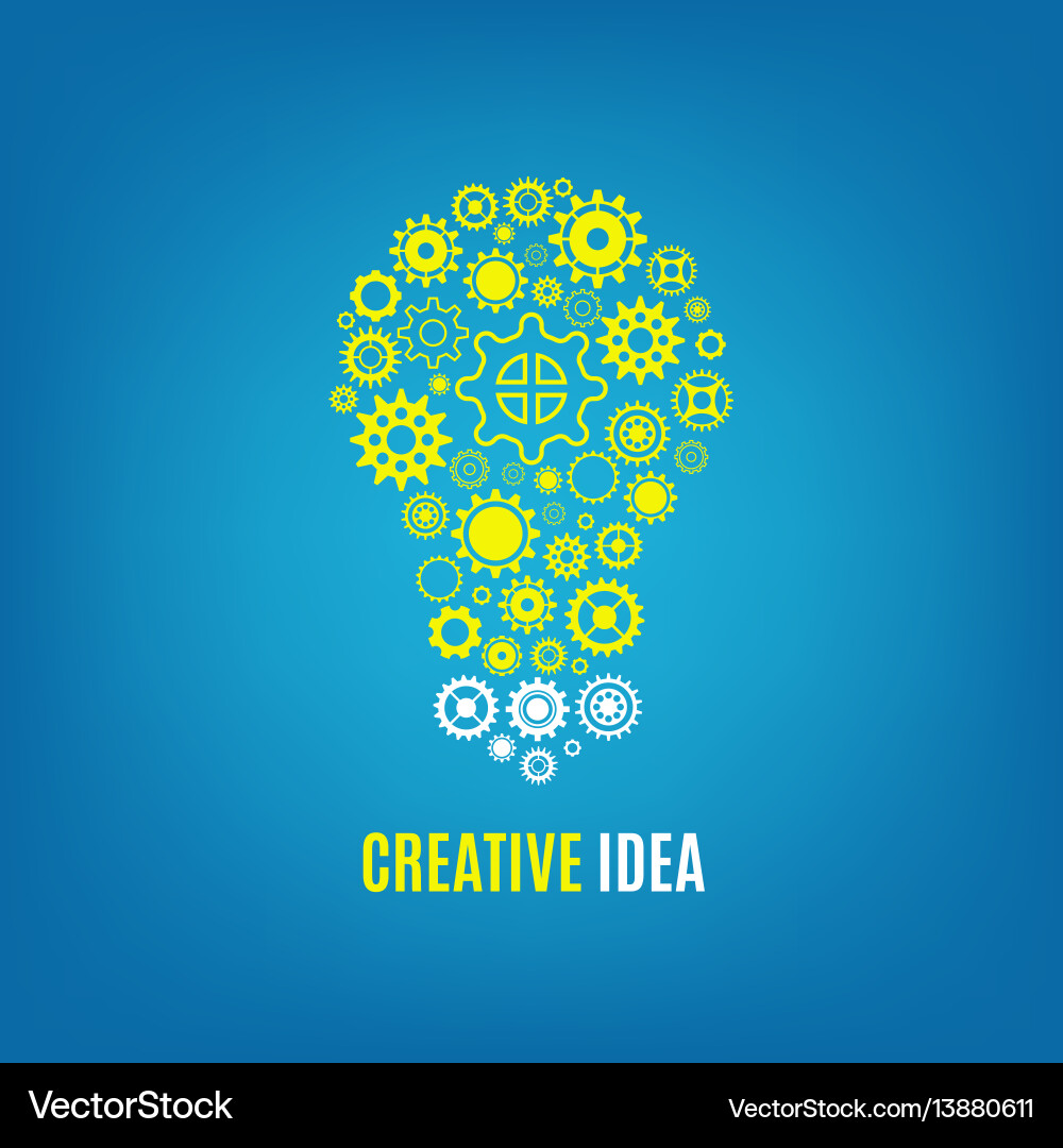 Innovation: Gears & Lightbulb Royalty Free Vector Image