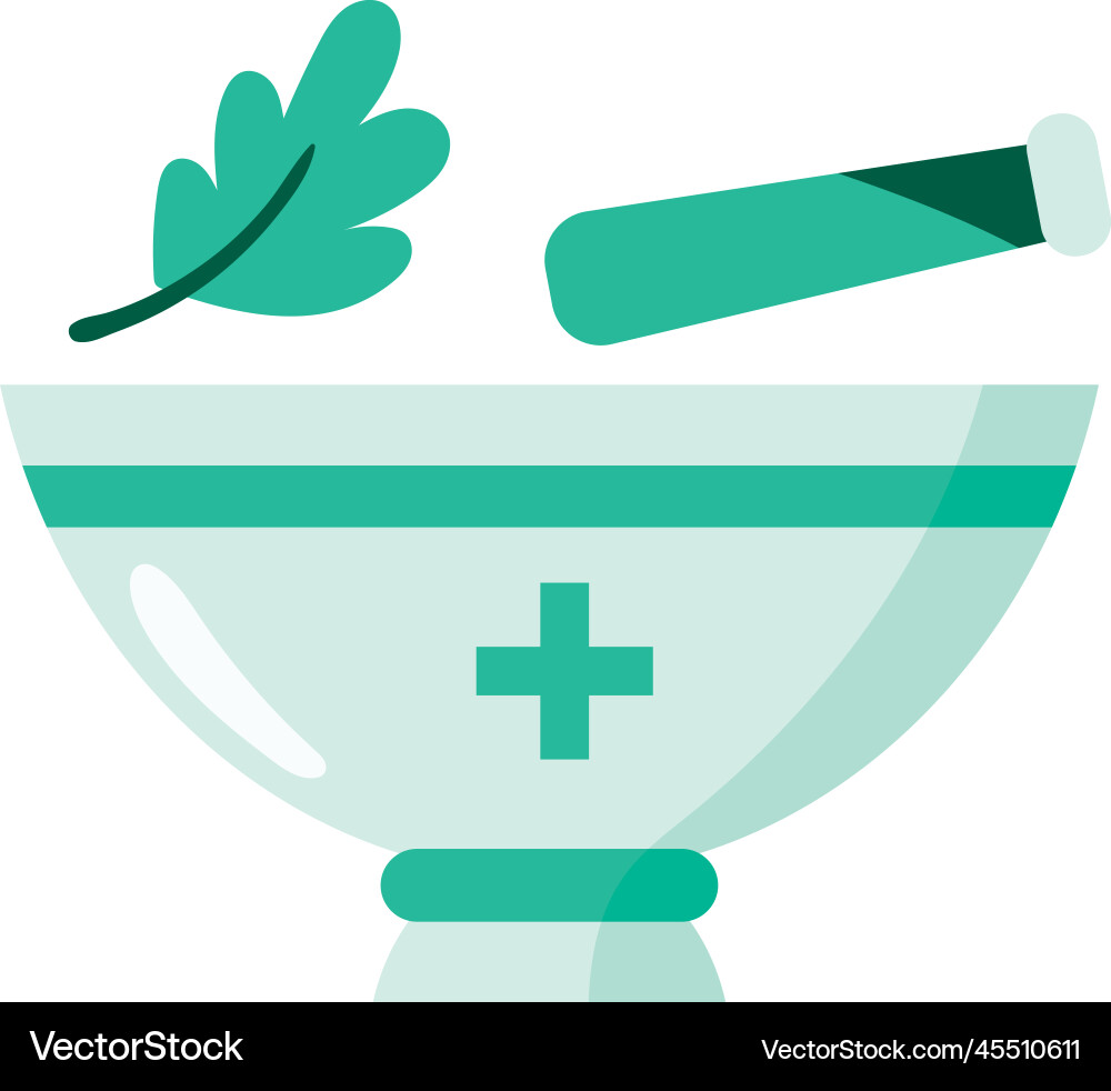Medical grinder with herb Royalty Free Vector Image
