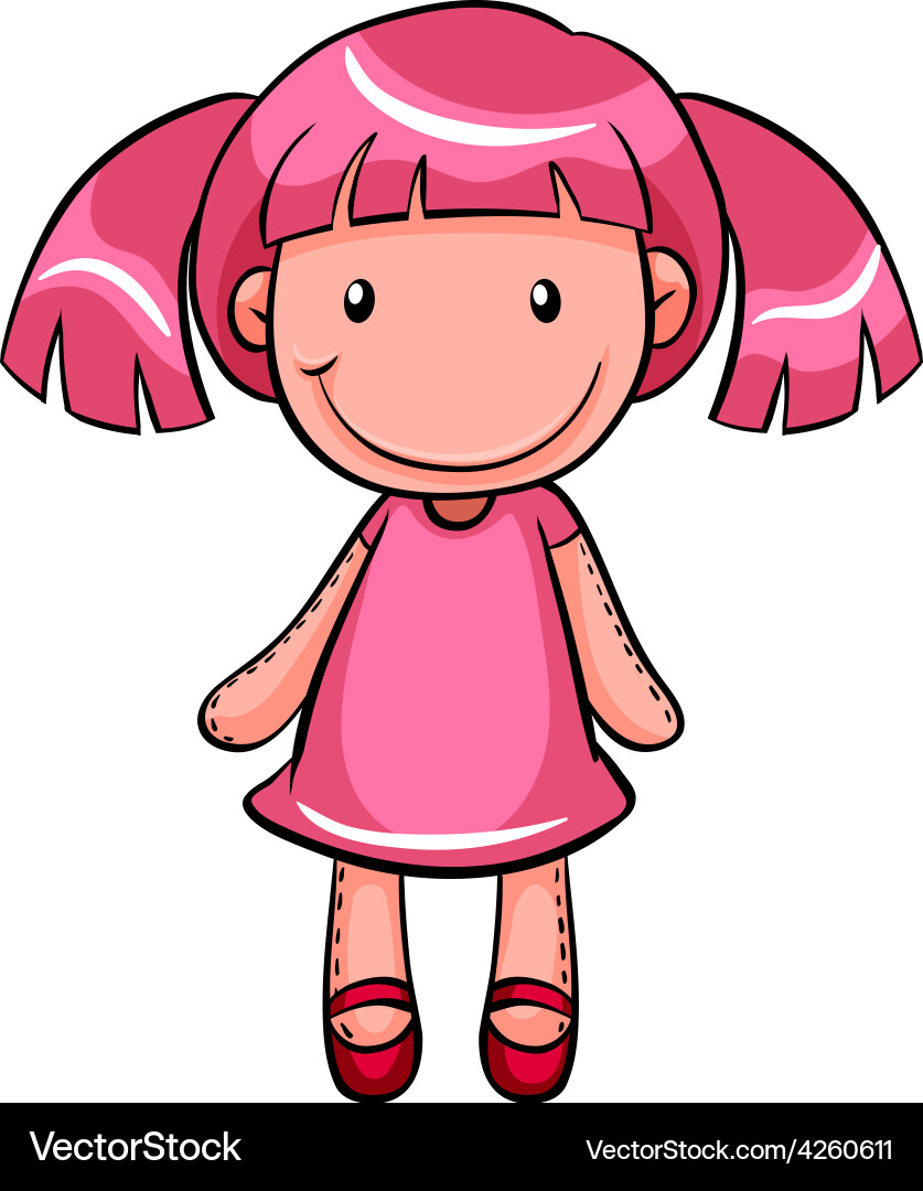 Pretty doll Royalty Free Vector Image - VectorStock