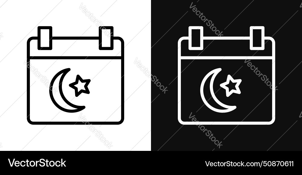 Ramadan calendar icon set islamic calender Vector Image