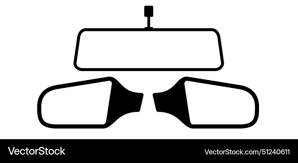 Side rear-view mirror on a reflection of traffic Vector Image