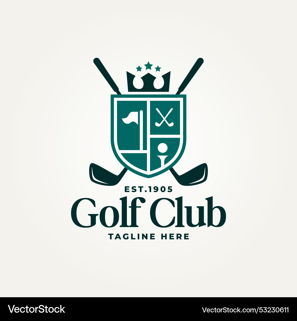 Simple modern golf club badge icon logo design Vector Image