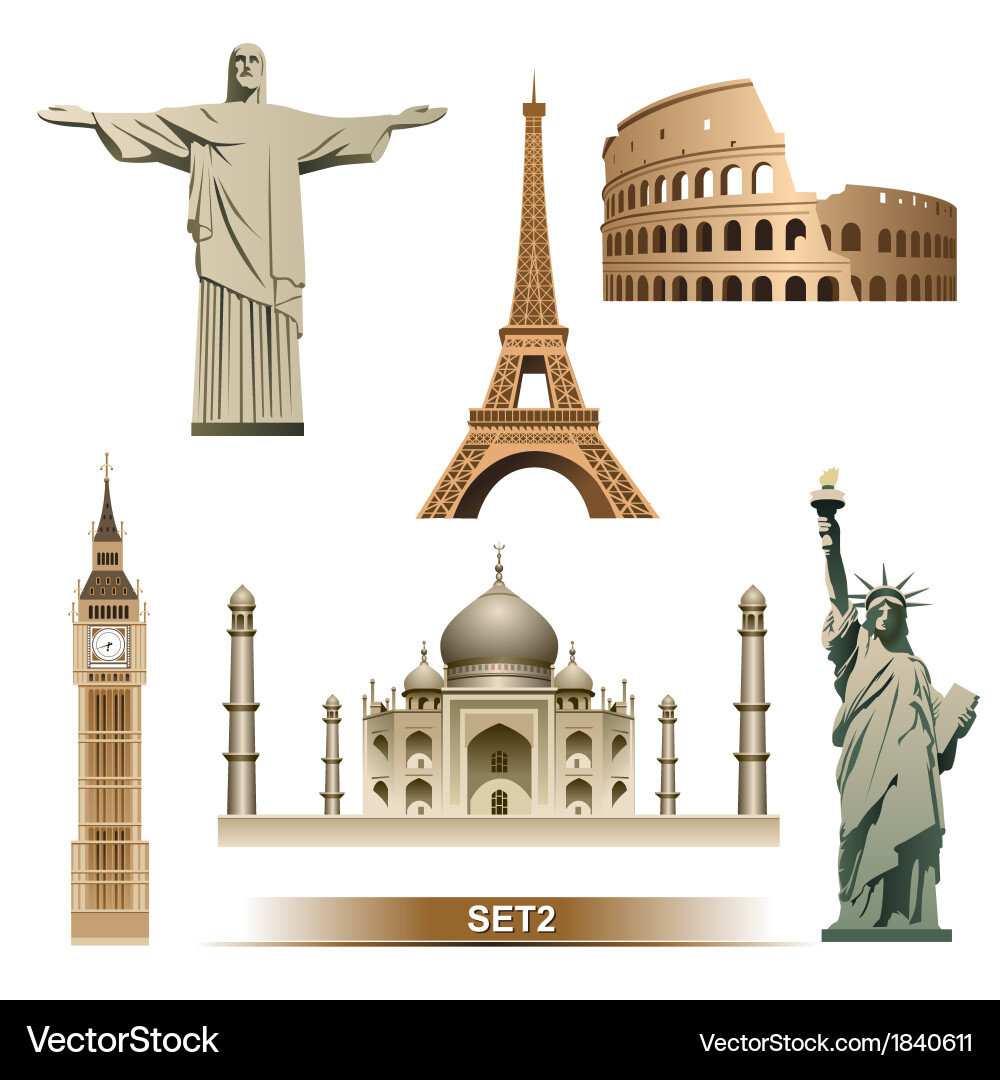 World landmark Royalty Free Vector Image - VectorStock