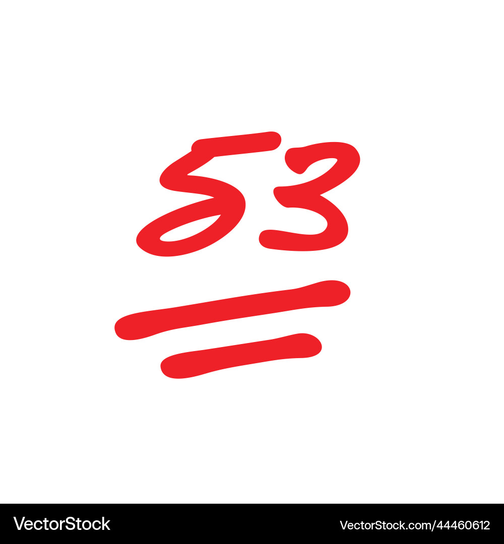 53 exam score fifty three points grade results Vector Image